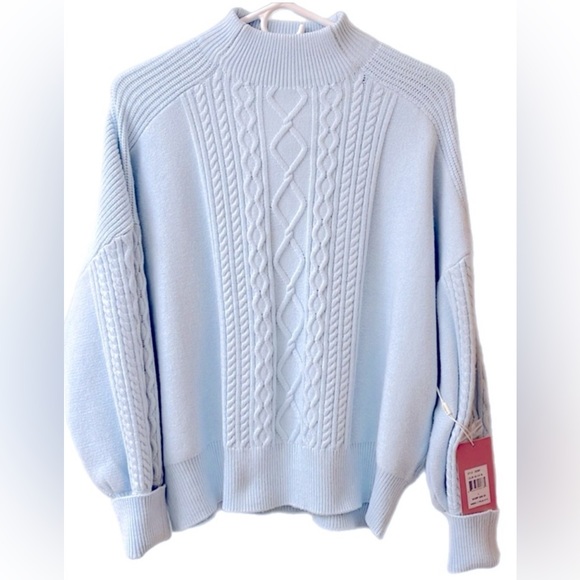 Cyrus | Sweaters | Nwt Cyrus Sky Blue Coastal Cable Knit Sweater Large ...